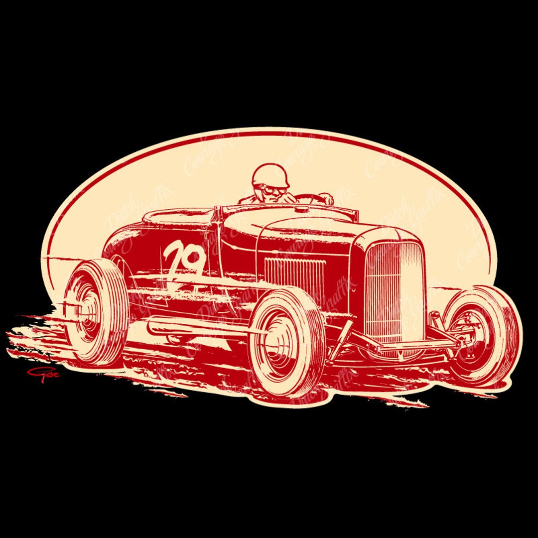 Vintage El Mirage Dry Lakes Racer - Digital Vector File - PMS Colors - Etsy