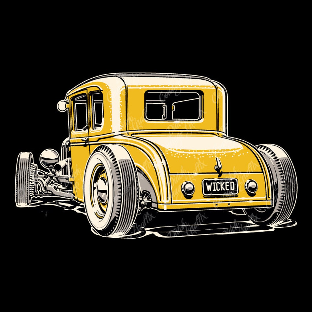 Model A Hot Rod Coupe Rear View - Digital Vector File - PMS Colors - Etsy