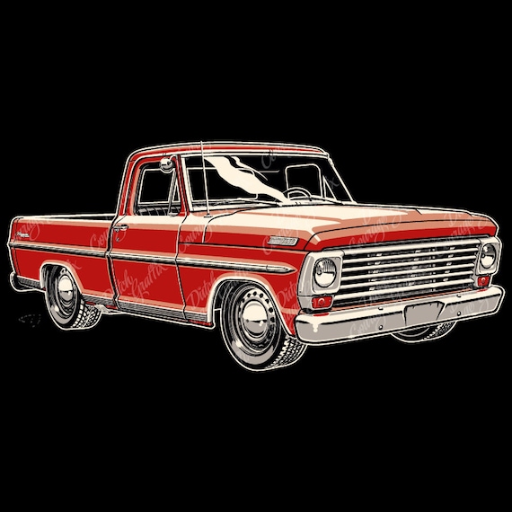 1967 F100 Ranger Lowered Pickup Digital Vector File PMS | Etsy