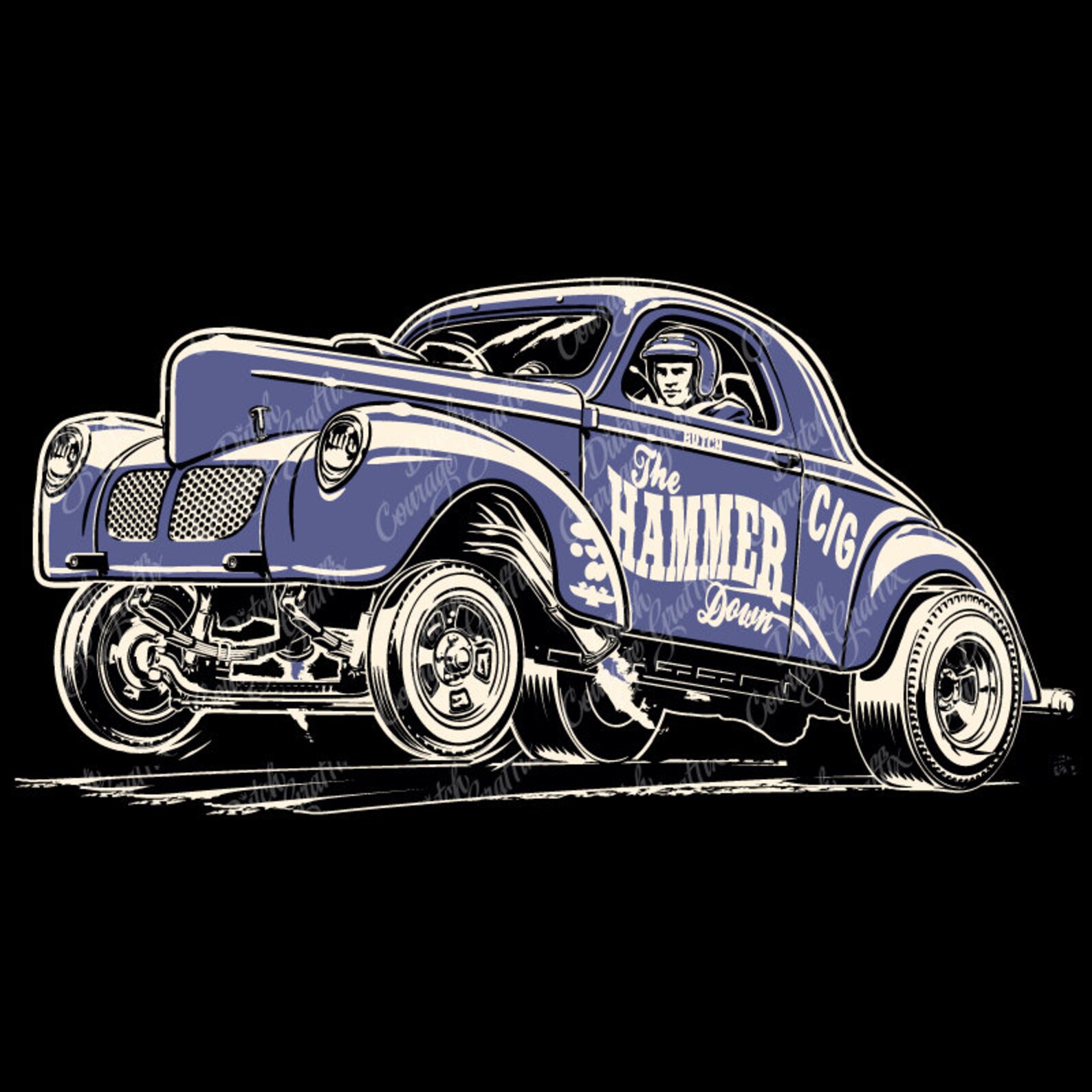 1940 Gasser Drag Racer - Digital Vector File - PMS Colors - Etsy