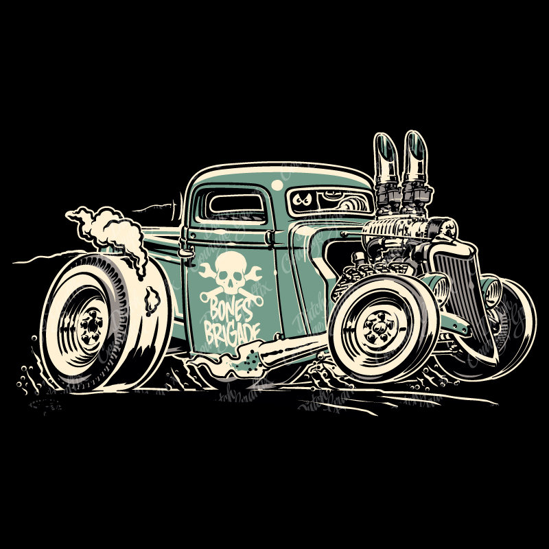 Rat Rod Pickup Truck Cartoon - Digital Vector File - PMS Colors - Etsy