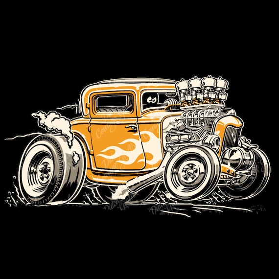 1932 Coupe Hotrod Cartoon Digital Vector File PMS Colors | Etsy