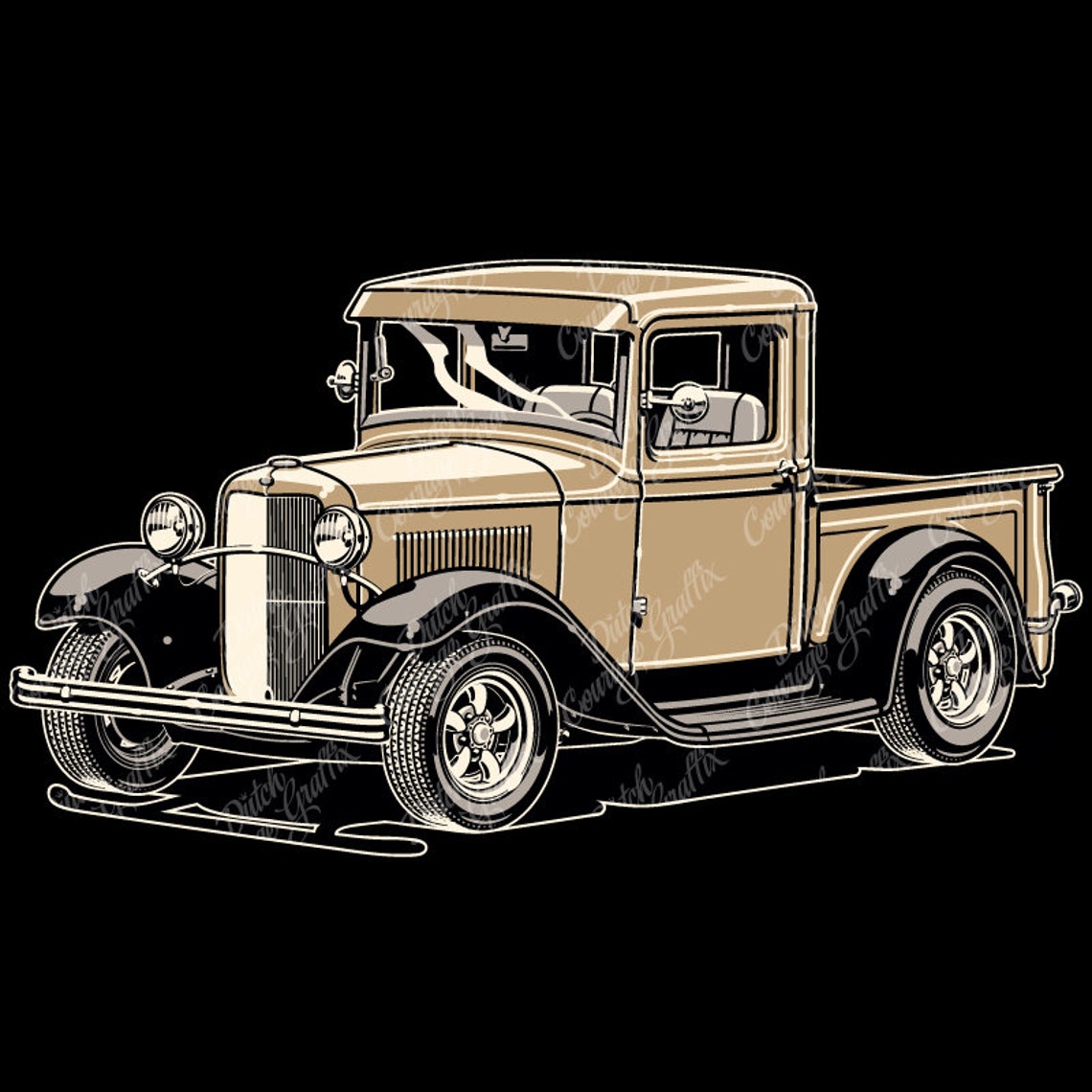 1932 Pickup Truck Street Rod - Digital Vector File - PMS Colors - Etsy