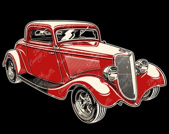 Model A Channeled Coupe Digital Vector File PMS Colors - Etsy