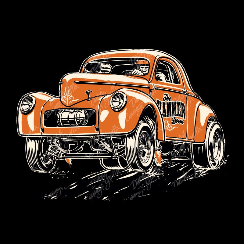 1940 Gasser Coupe - Digital Vector File - PMS Colors - Etsy