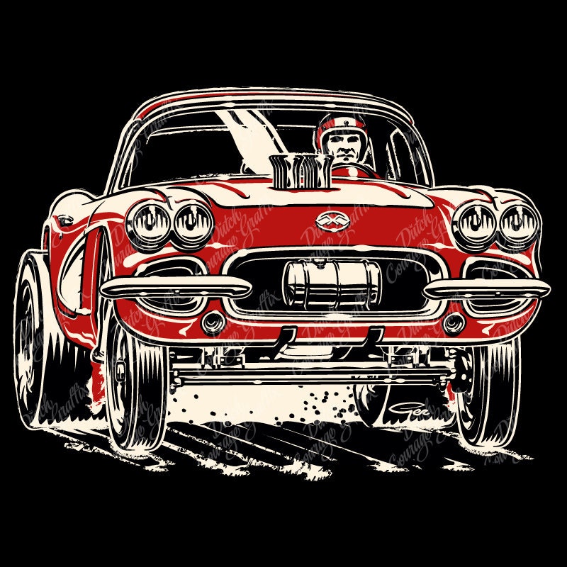 1962 ‘vette Gasser - Digital Vector File - PMS Colors - Etsy