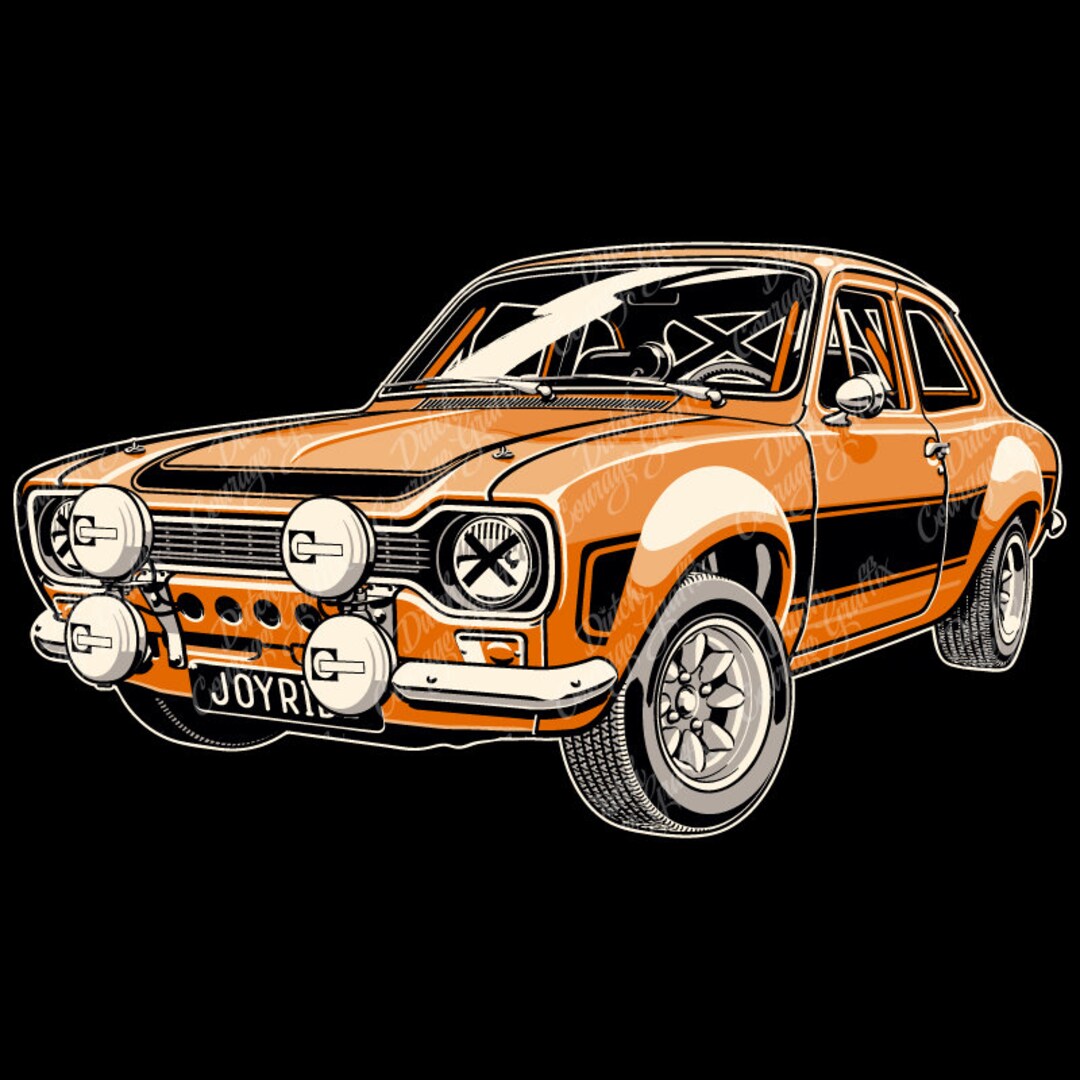 Classic Escort Mk1 RS2000 Rally Car - Digital Vector File - PMS Colors ...