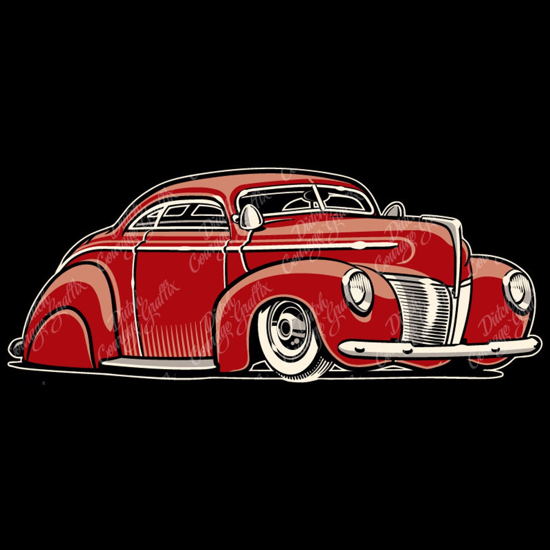 1940 Merc Kustom Cartoon - Digital Vector File - PMS Colors - Etsy