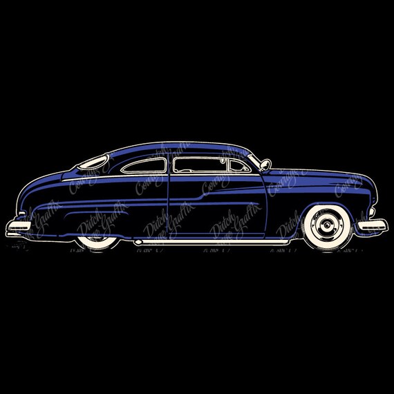 1950 Merc Chopped Custom Lead Sled Digital Vector File PMS - Etsy
