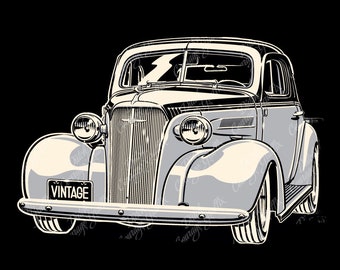 Model T-bucket Hot Rod Cartoon Digital Vector File PMS - Etsy