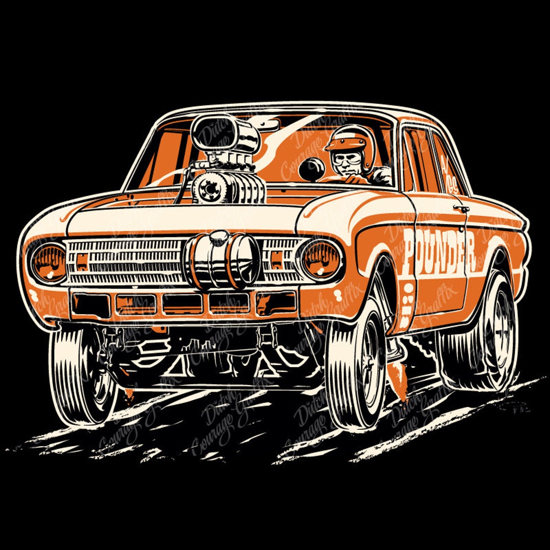 1962 Falcon Gasser Drag Racer - Digital Vector File - PMS Colors - Etsy