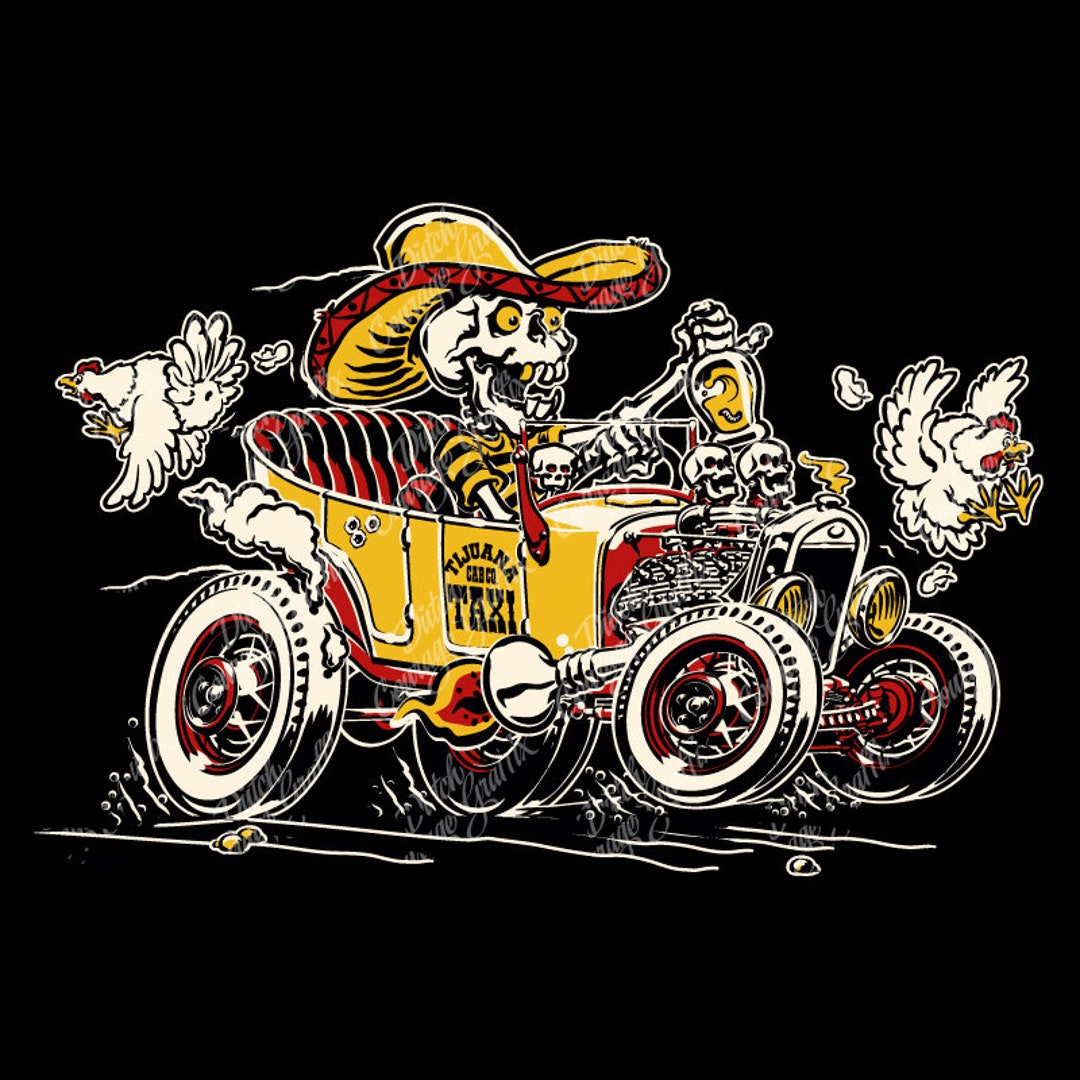 Model T Touring Tub Hot Rod Cartoon - Digital Vector File - PMS Colors ...