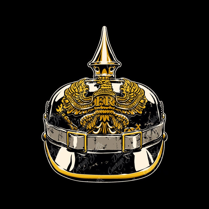 WW1 German Spiked Leather Helmet Pickelhaube Digital Vector - Etsy