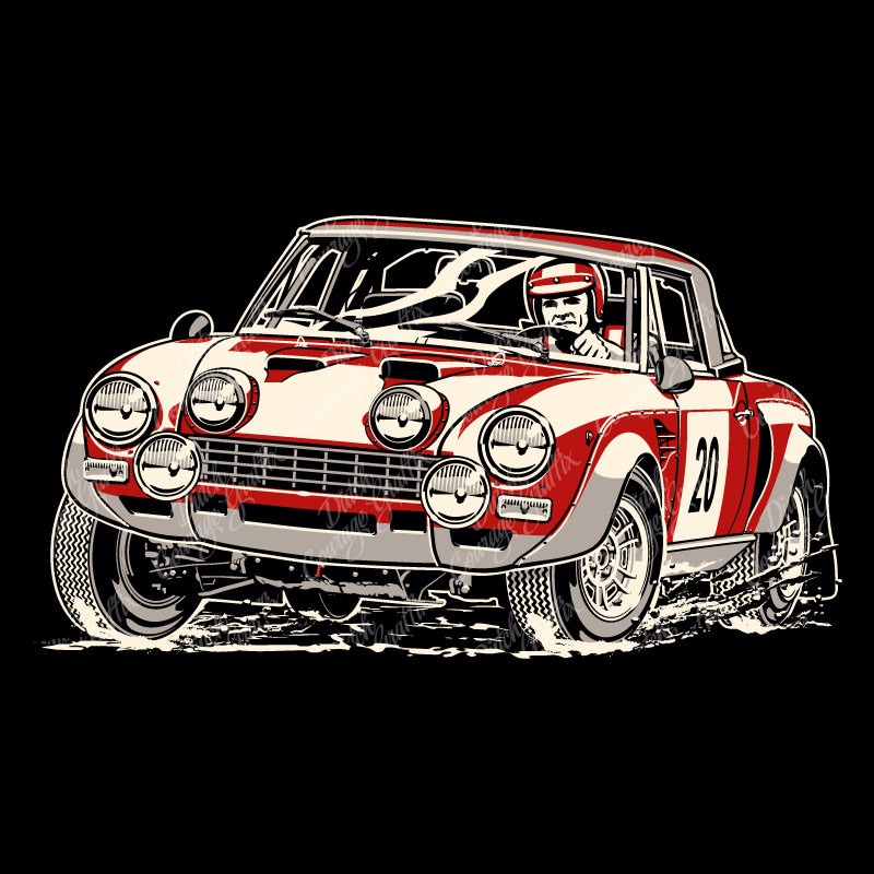 Classic 124 Abarth Rally Car Digital Vector File PMS - Etsy