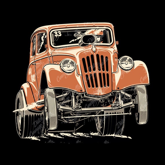 1933 Gasser Drag Racer digital vector file PMS colors | Etsy