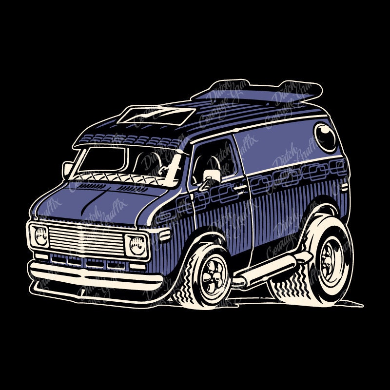 Custom Van Cartoon - fichier vectoriel numérique - Couleurs PMS - Etsy ...