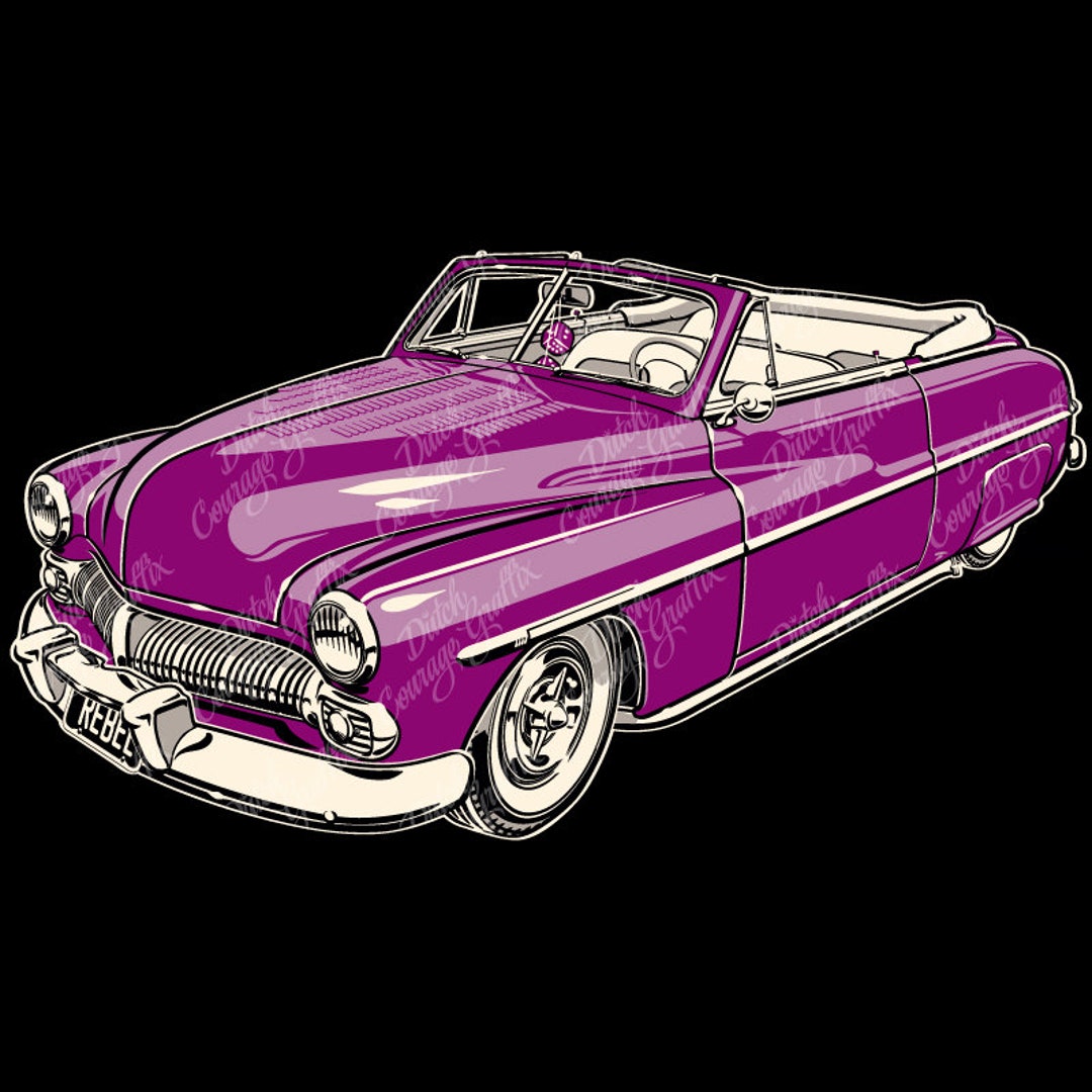 1950 Merc Custom Convertible - Digital Vector File - PMS Colors - Etsy