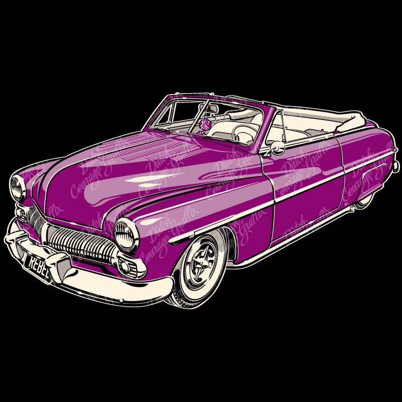 1950 Merc Custom Convertible - Digital Vector File - PMS Colors - Etsy