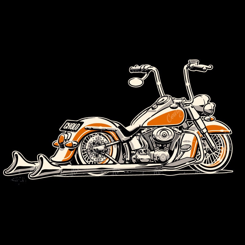 Cholo Style Bagger Cartoon - Digital Vector File - PMS Colors - Etsy