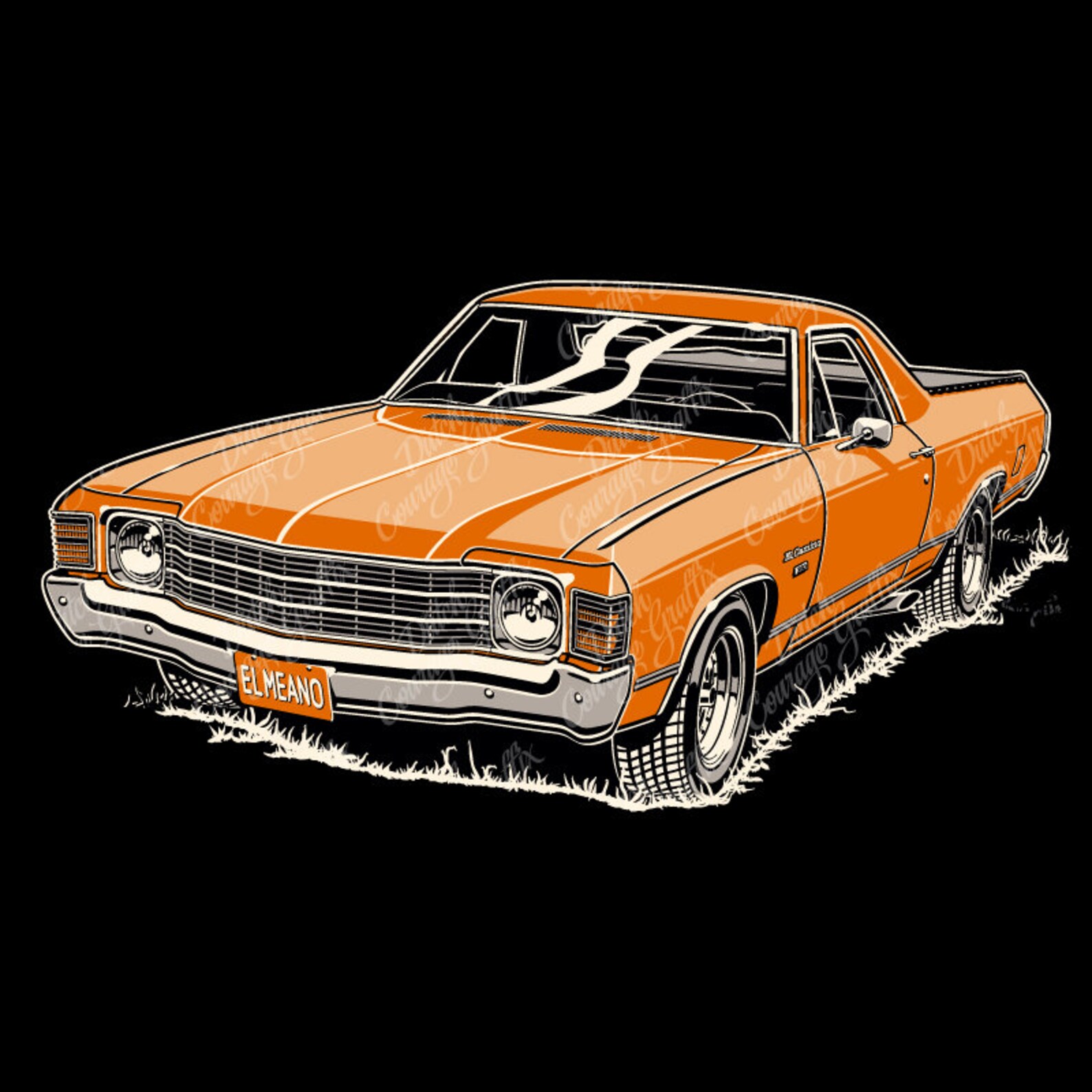 1972 El Camino Muscle Car - Digital Vector File - PMS Colors - Etsy