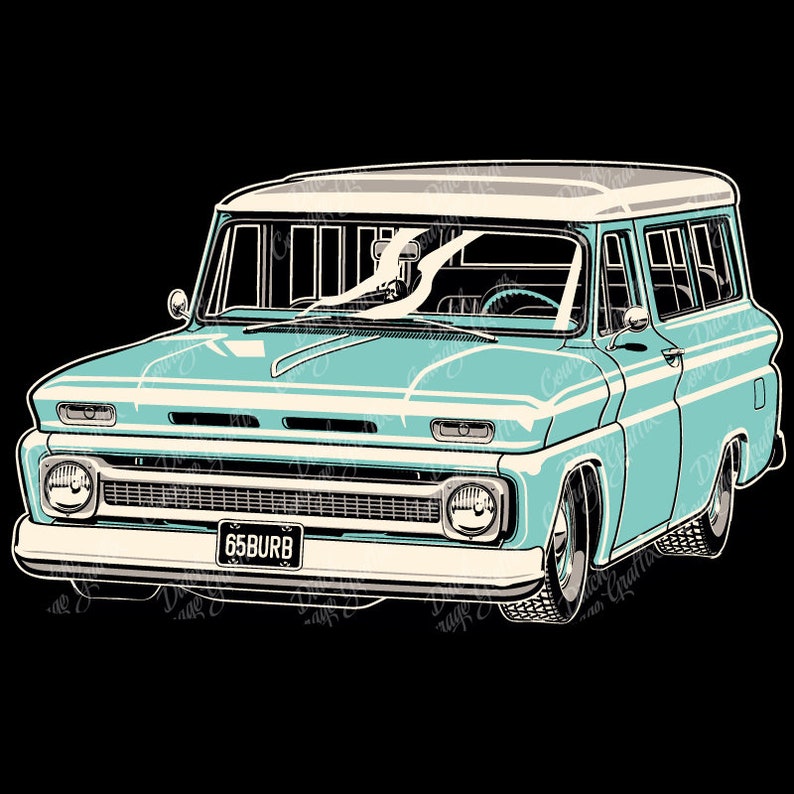 1965 Suburban Lowered Wagon - Digital Vector File - PMS Colors - Etsy