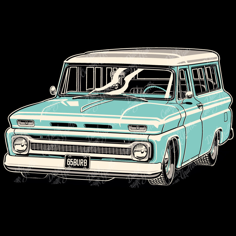 1965 Suburban Lowered Wagon - Digital Vector File - PMS Colors - Etsy