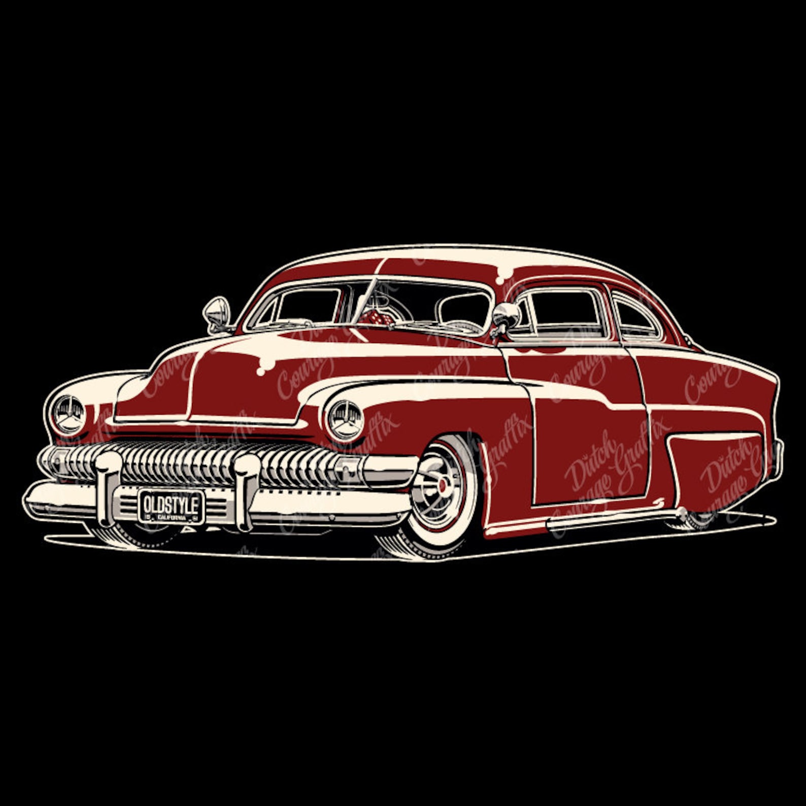 1951 Merc Lead Sled Custom Car - Digital Vector File - PMS Colors - Etsy