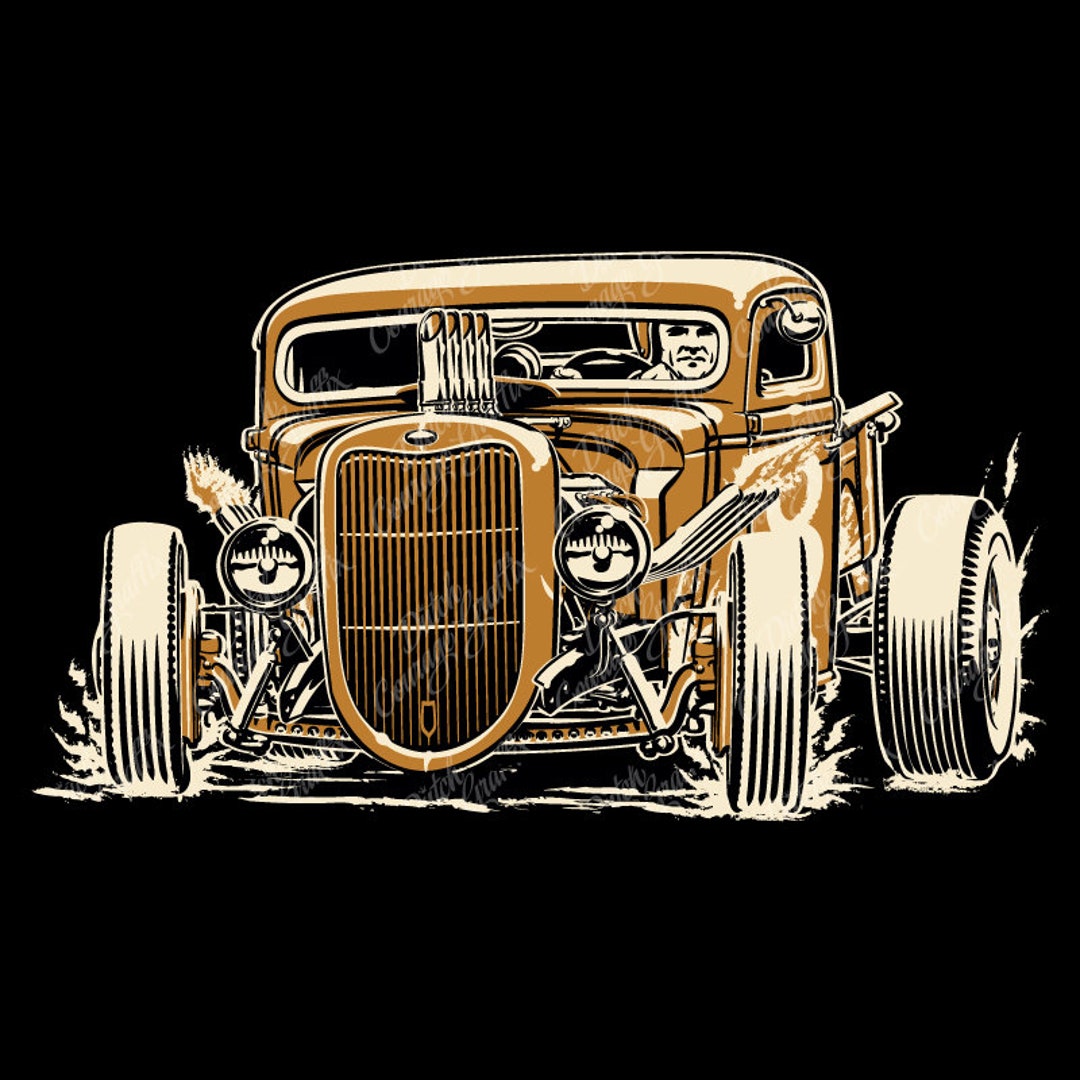 1935 Rat Rod Pickup Truck - Digital Vector File - PMS Colors - Etsy
