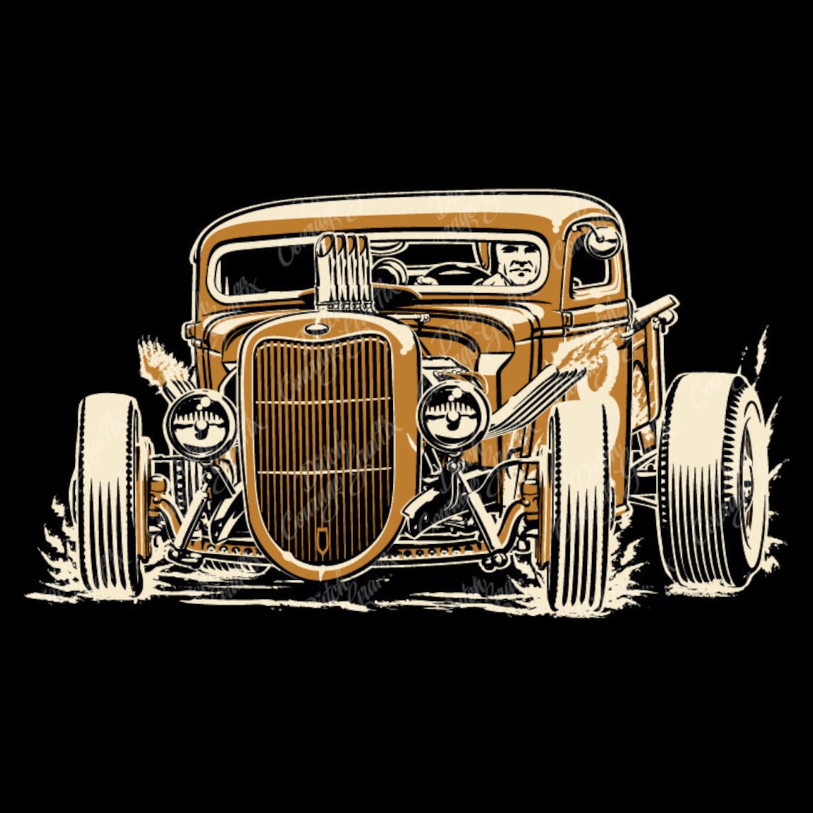 1935 Rat Rod Pickup Truck - Digital Vector File - PMS Colors - Etsy