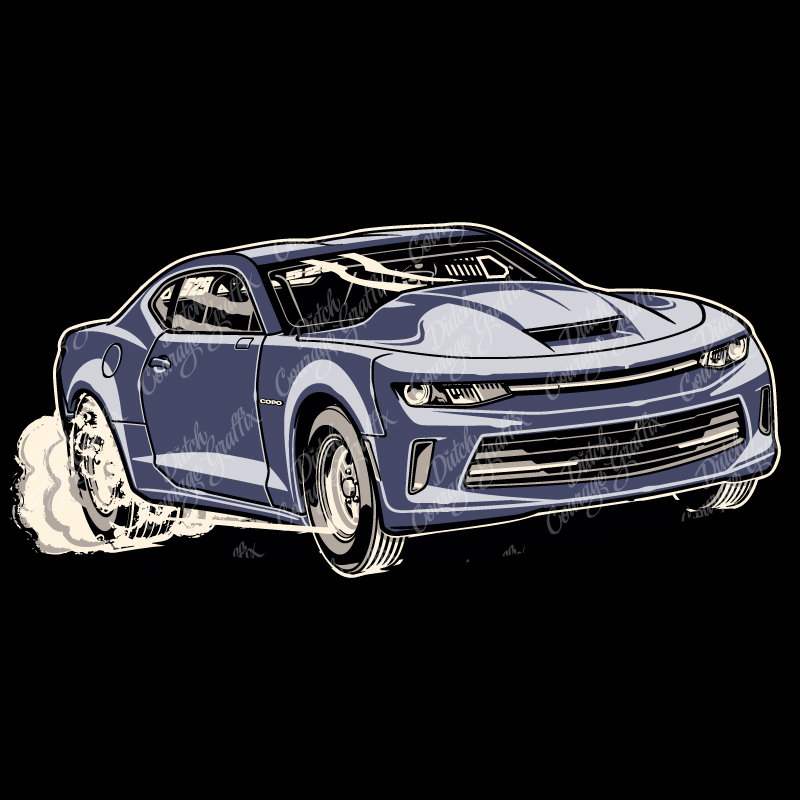 2016 Copo Camaro Drag Car - Digital Vector File - PMS Colors - Etsy