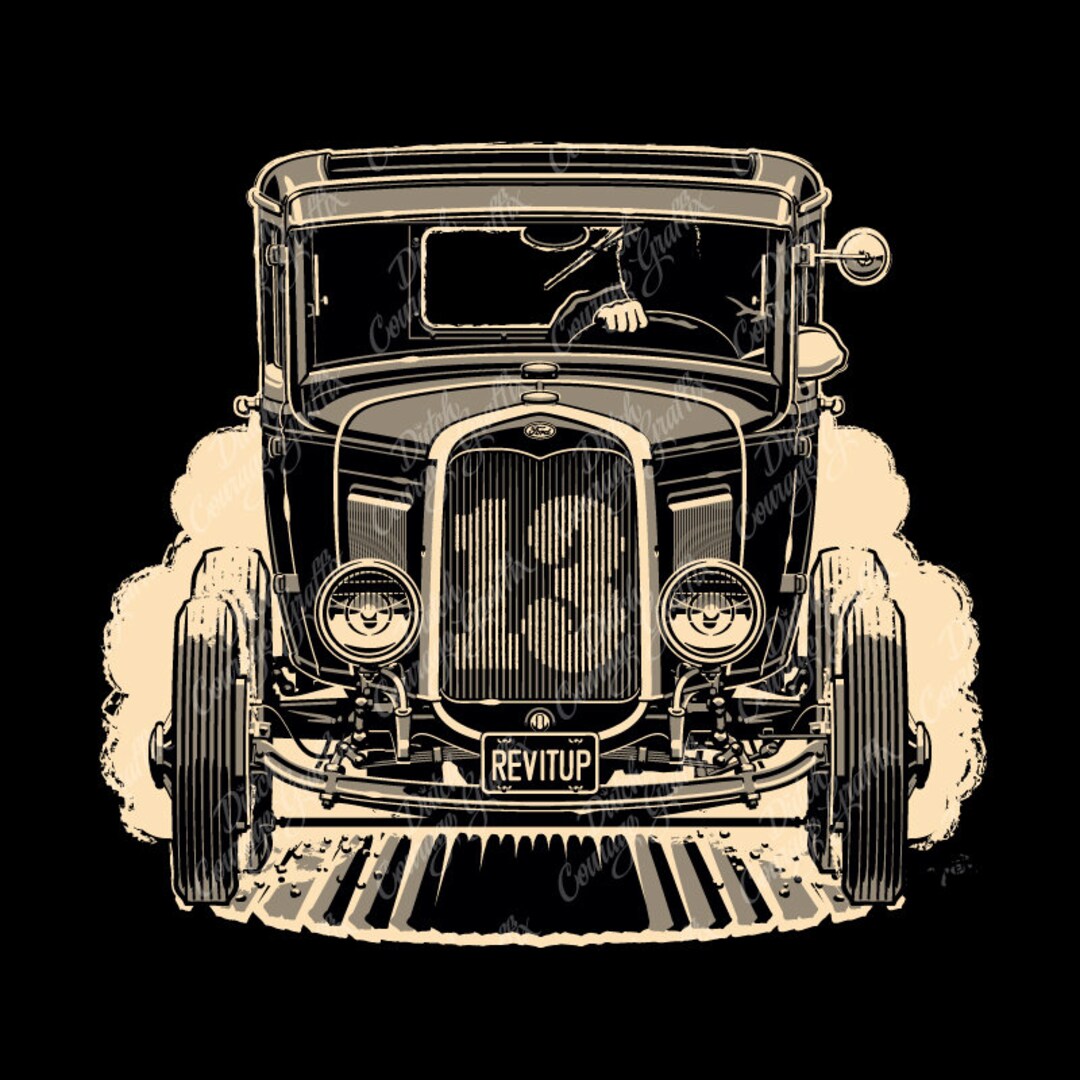 1931 Model A Jalopy Full Frontal - Digital Vector File - PMS Colors - Etsy
