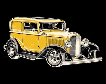 Model T-bucket Hot Rod Cartoon Digital Vector File PMS - Etsy
