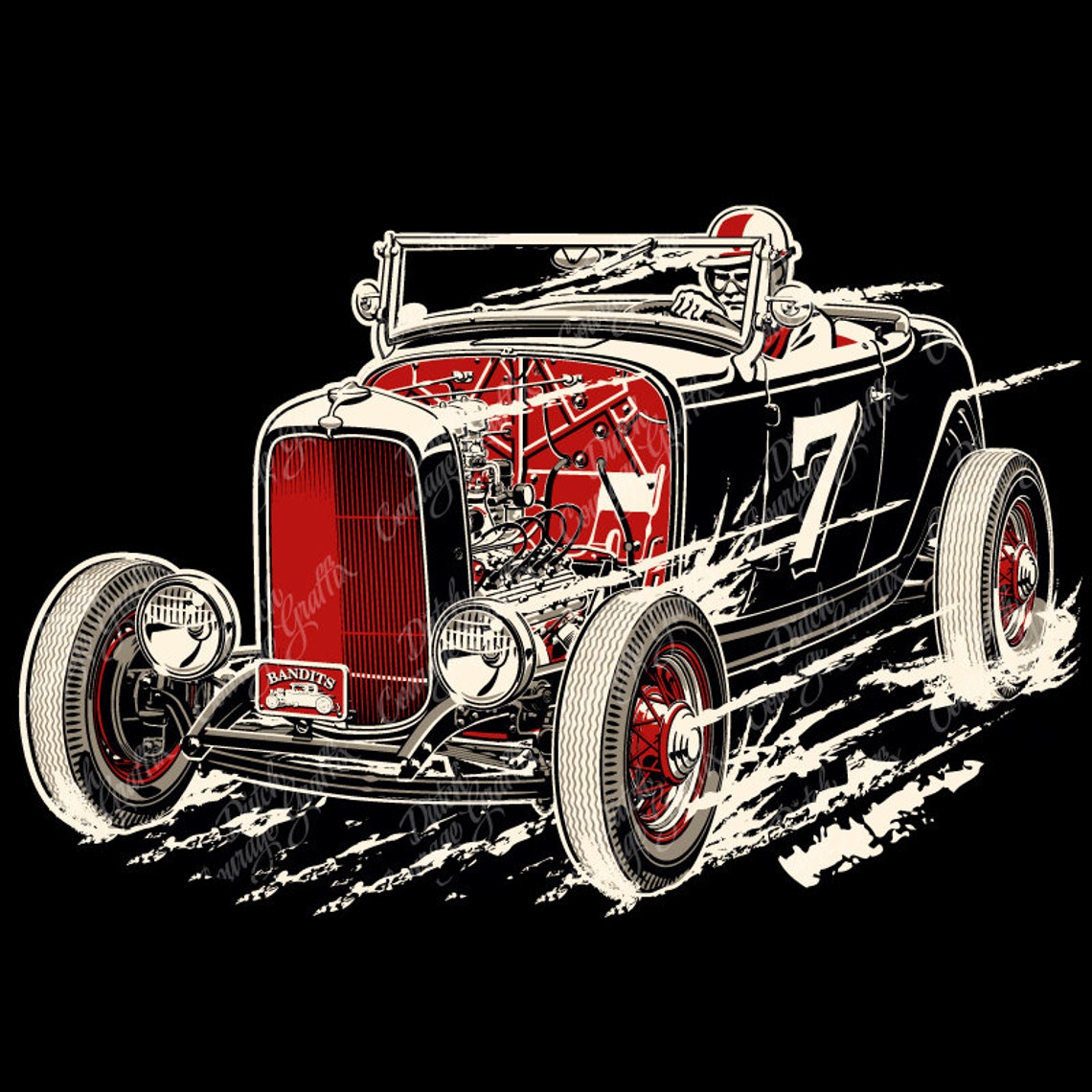 1932 Early Fifties Style Deuce Roadster - Digital Vector File - PMS ...