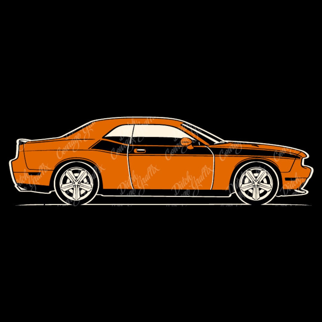 New Challenger SRT Side Profile - Digital Vector File - PMS Colors - Etsy