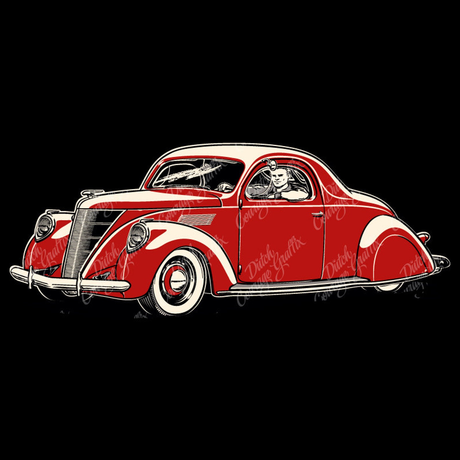 1937 Zephyr V12 Custom Coupe - Digital Vector File - PMS Colors - Etsy