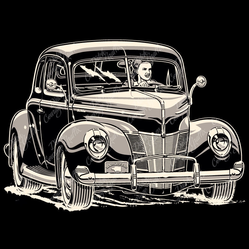 1940 Coupe Hot Rod - Digital Vector File - PMS Colors - Etsy