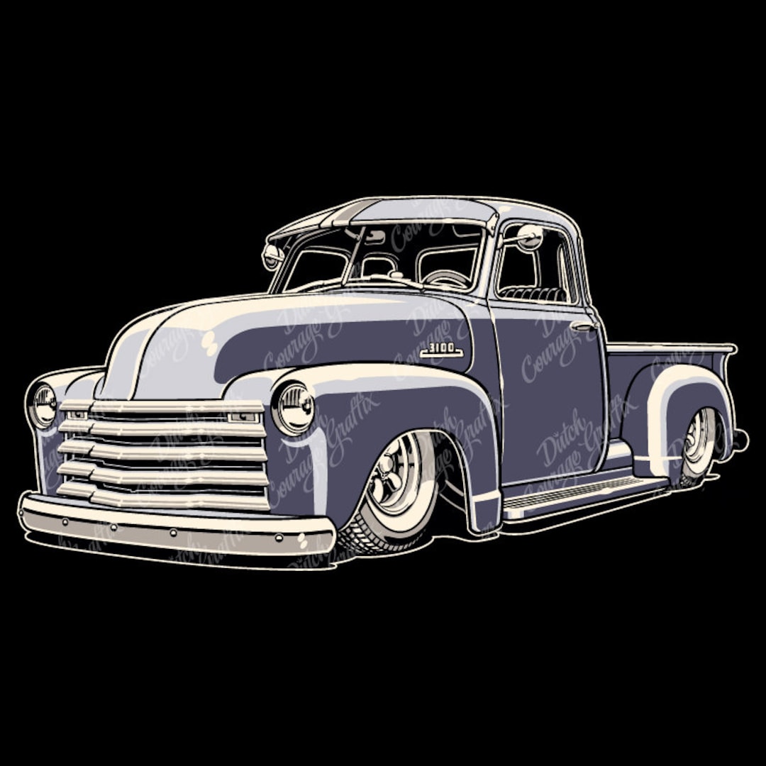 Slammed 1952 3100 Pickup Truck - Digital Vector File - PMS Colors - Etsy