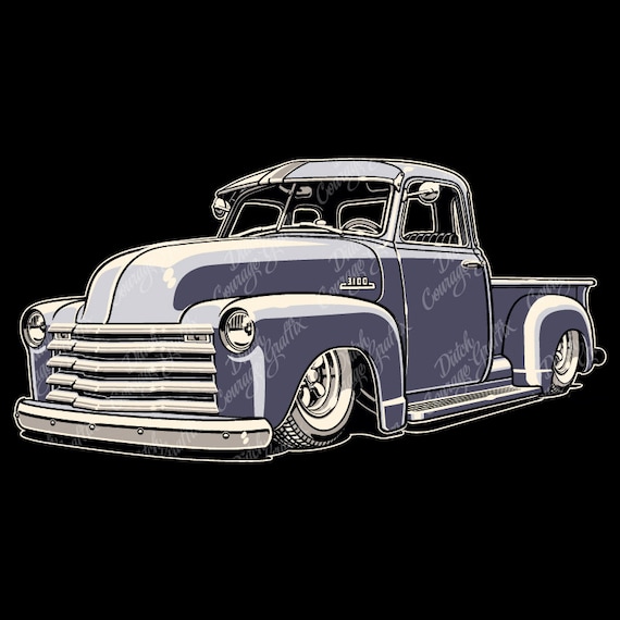 Slammed 1952 3100 Pickup Truck Digital Vector File PMS - Etsy