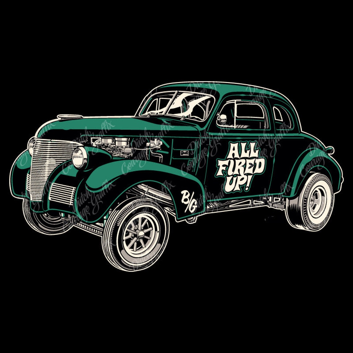 1939 Fat Fender Gasser Digital Vector File PMS Colors - Etsy