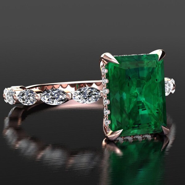 Emerald Wedding Set - Etsy