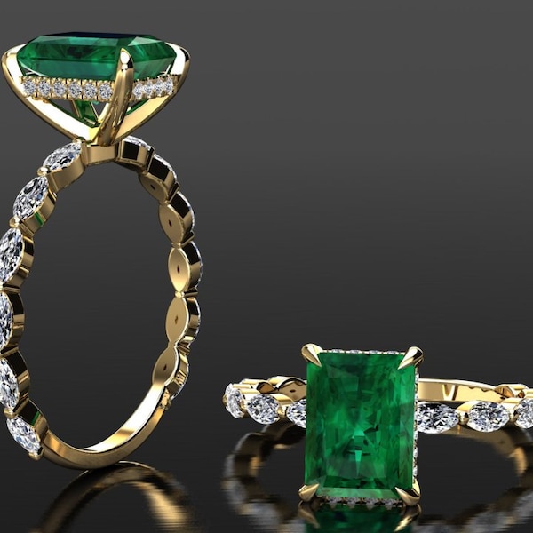Emerald Wedding Set - Etsy