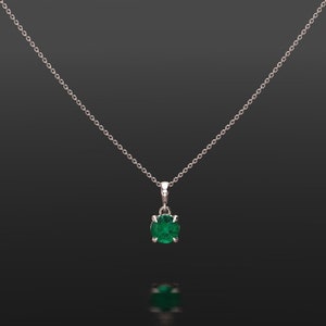 1 Ct Emerald Pendant, Emerald Pendant, Emerald Solitaire Necklace, Rose ...