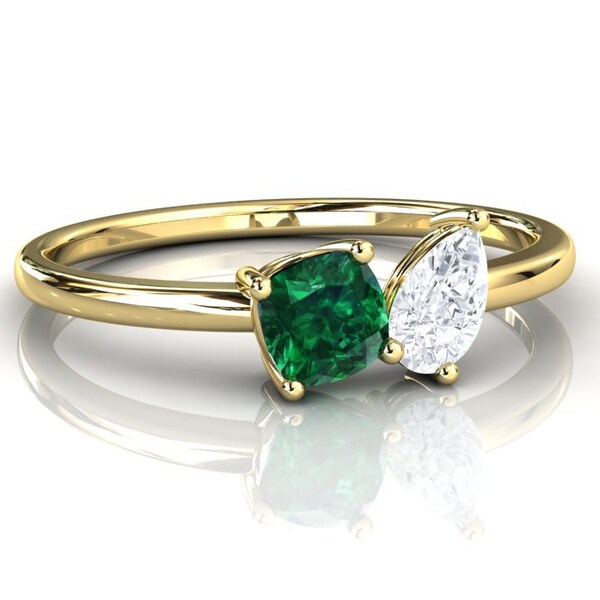 Two Stone Engagement Ring - Etsy