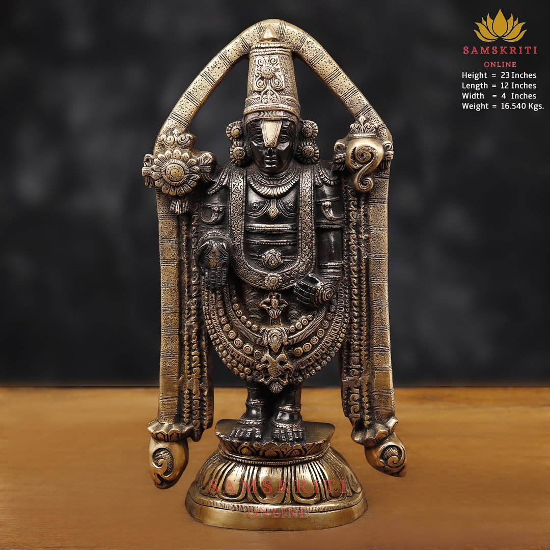 Brass Balaji Statue . Balaji . Black and Gold Finish Balaji . - Etsy