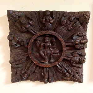 Dashavatar Hand Carved in Wood. Lord Bishnu Dashavatar in Wood. Wall ...