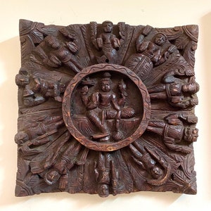 Dashavatar Hand Carved in Wood. Lord Bishnu Dashavatar in Wood. Wall ...