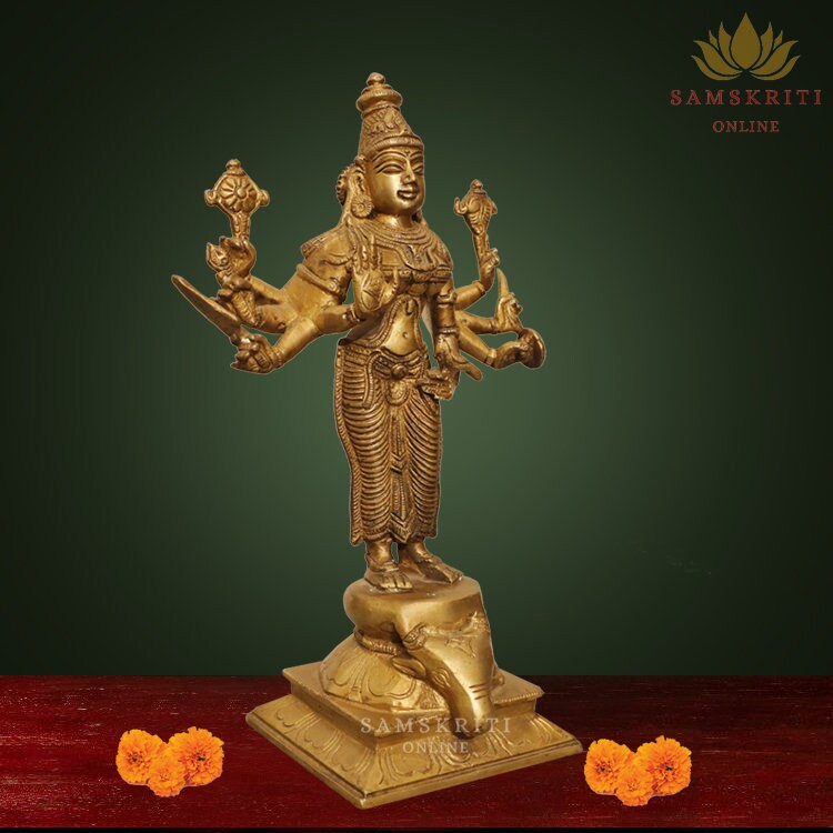 Brass Mahishasura Mardini Statue. Goddess Mahishasura Mardini - Etsy