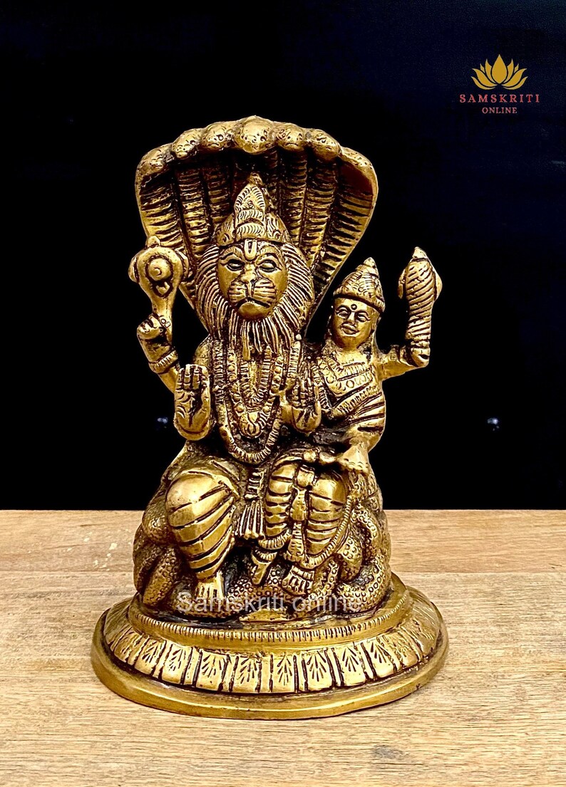 Brass Narsimha Statue .lord Vishnu Avatar. Narasimha Statue - Etsy