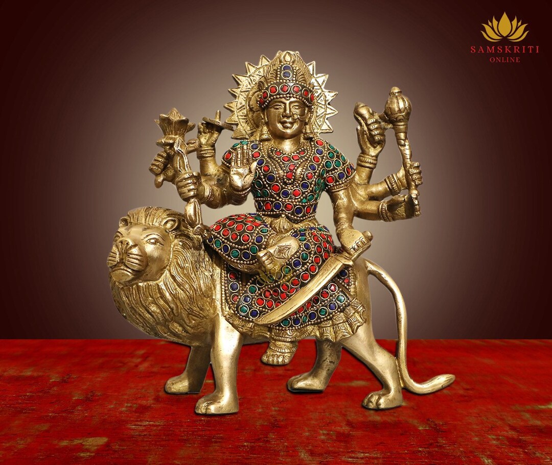 Brass Durga Devi Statue. Durga Maa.home Temple Statue . - Etsy