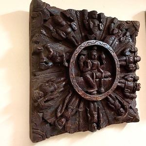 Dashavatar Hand Carved in Wood. Lord Bishnu Dashavatar in Wood. Wall ...